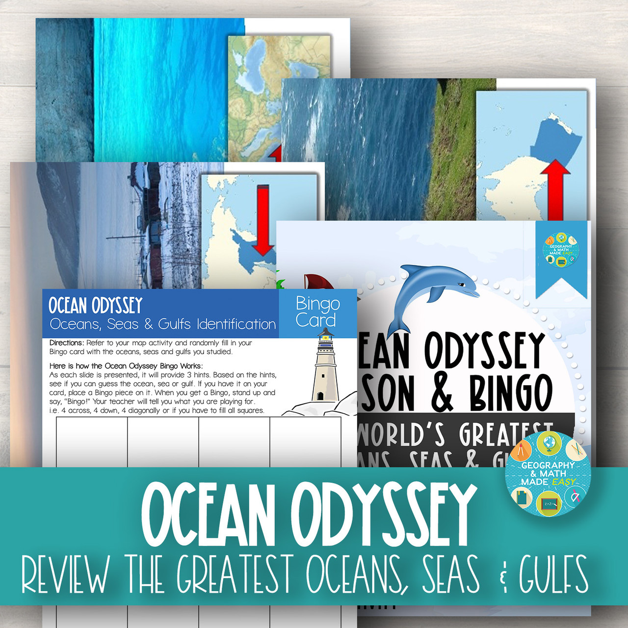 Geography, Ocean Odyssey Oceans, Seas, & Gulfs Identification Game ...