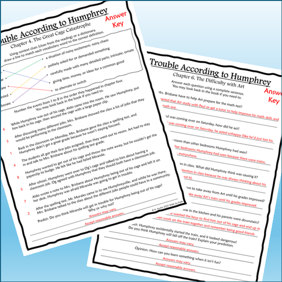 Trouble According to Humphrey Novel Study