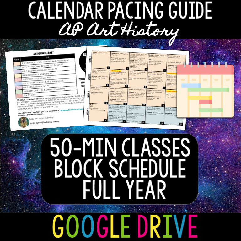 AP Art History Calendar Pacing Guide - Amped Up Learning