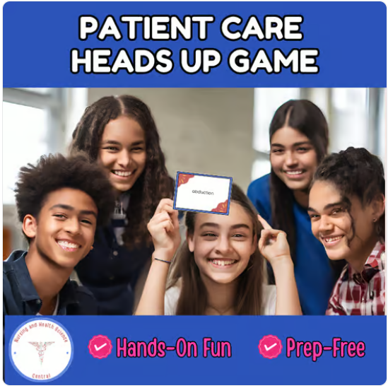 Patient Care Heads Up Game | for Nursing, PCT, CNA & Health Science Theory