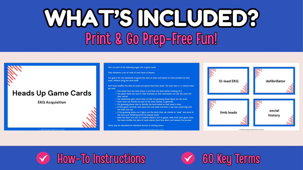 EKG Acquisition Heads Up Game | for Nursing, Health Science, CET, CCMA ...