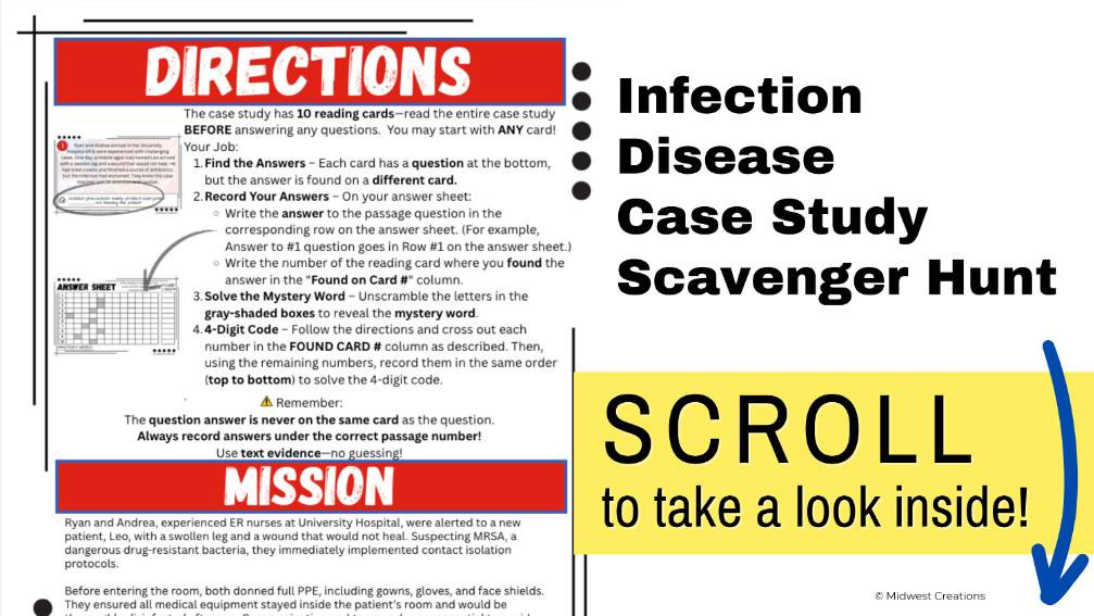 Infection Control & PPE Activity | Case Study | High School Health Science