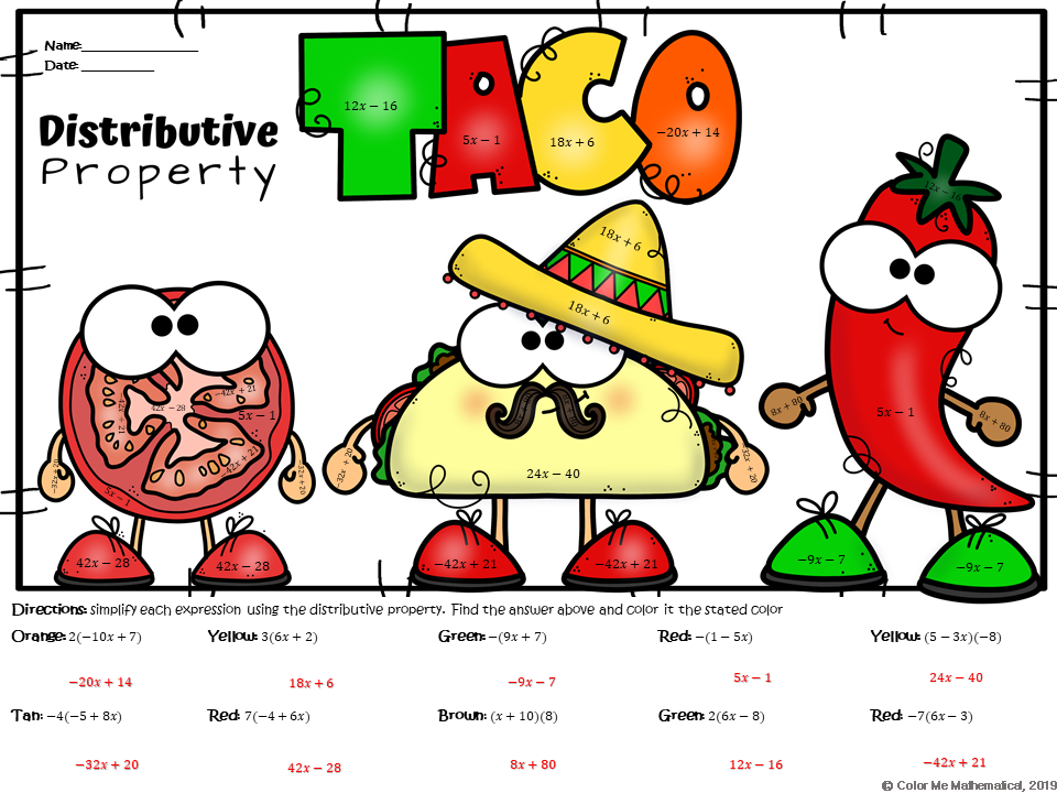 Cinco De Mayo Basic Algebra Color By Number Worksheets - Amped Up Learning