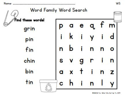 The -in Word Family - Amped Up Learning