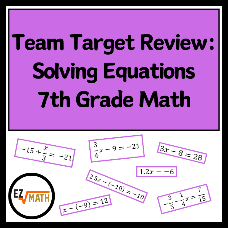Solving Equations Group Review Activity | Grade 7 Math