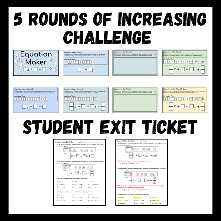 Equation Maker | 8th Grade Variables On Both Sides Google Slide ...