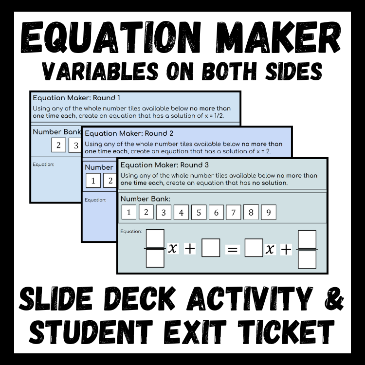 Equation Maker | 8th Grade Variables On Both Sides Google Slide ...