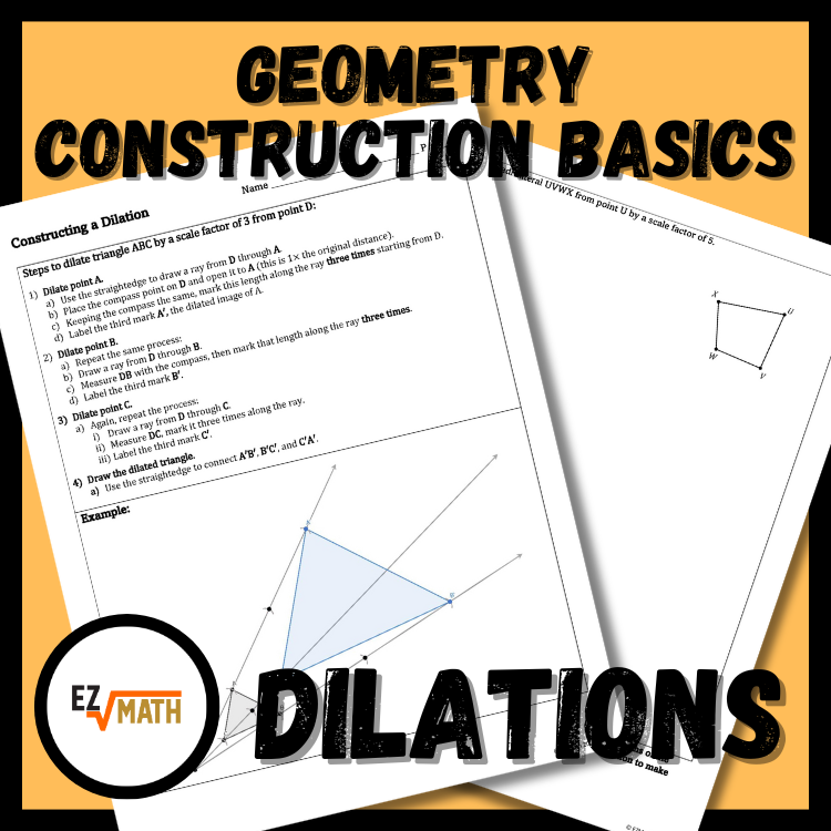 Geometry Construction Basics Practice - Dilations - Amped Up Learning