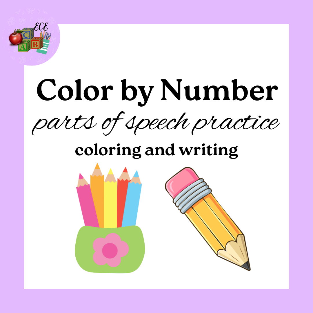 Color by Number / Parts of Speech Practice (Writing Included) - Amped ...