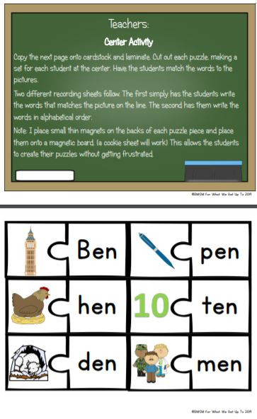 The -en Word Family - Amped Up Learning