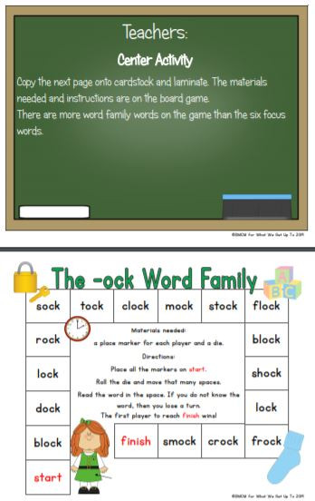 The -ock Word Family - Amped Up Learning