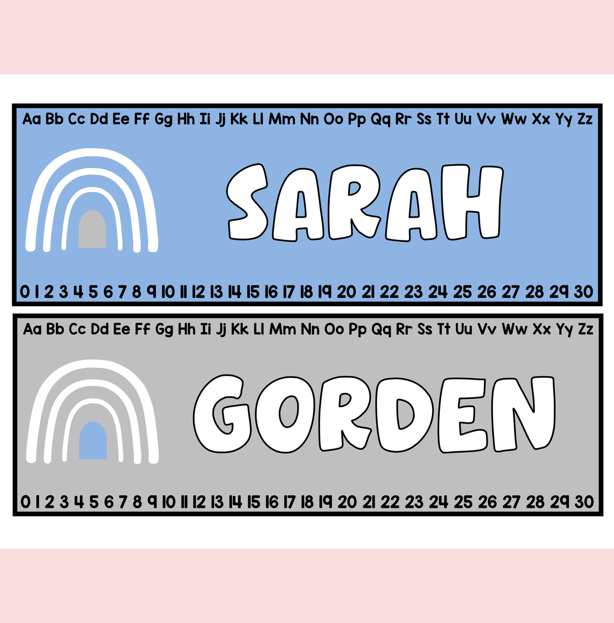 Rainbow Student Desk Plates, Rainbow Name Posters, Editable Classroom ...