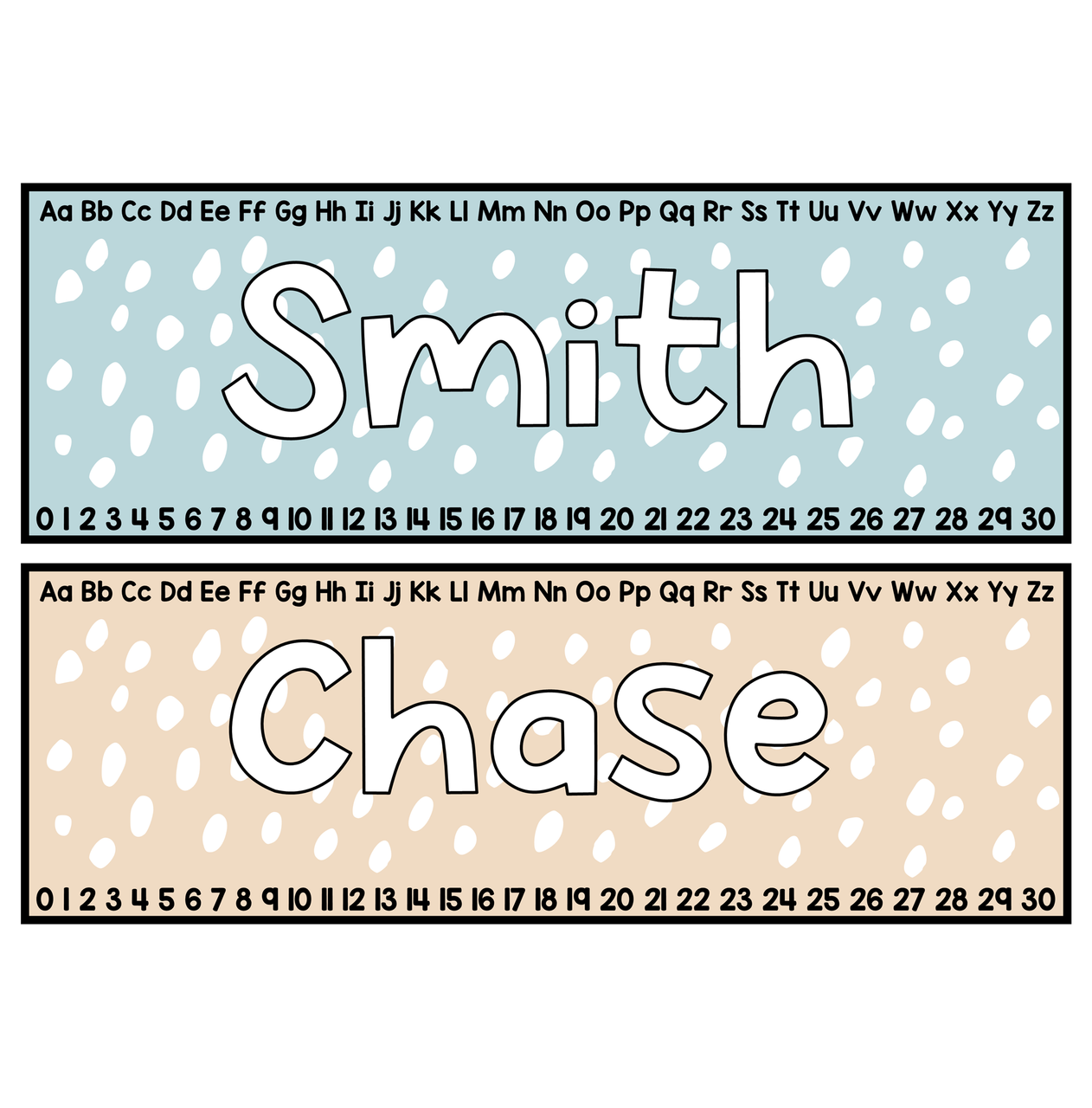 Printable Boho Neutral Spotty Student Desk Plates, Classroom Labels ...
