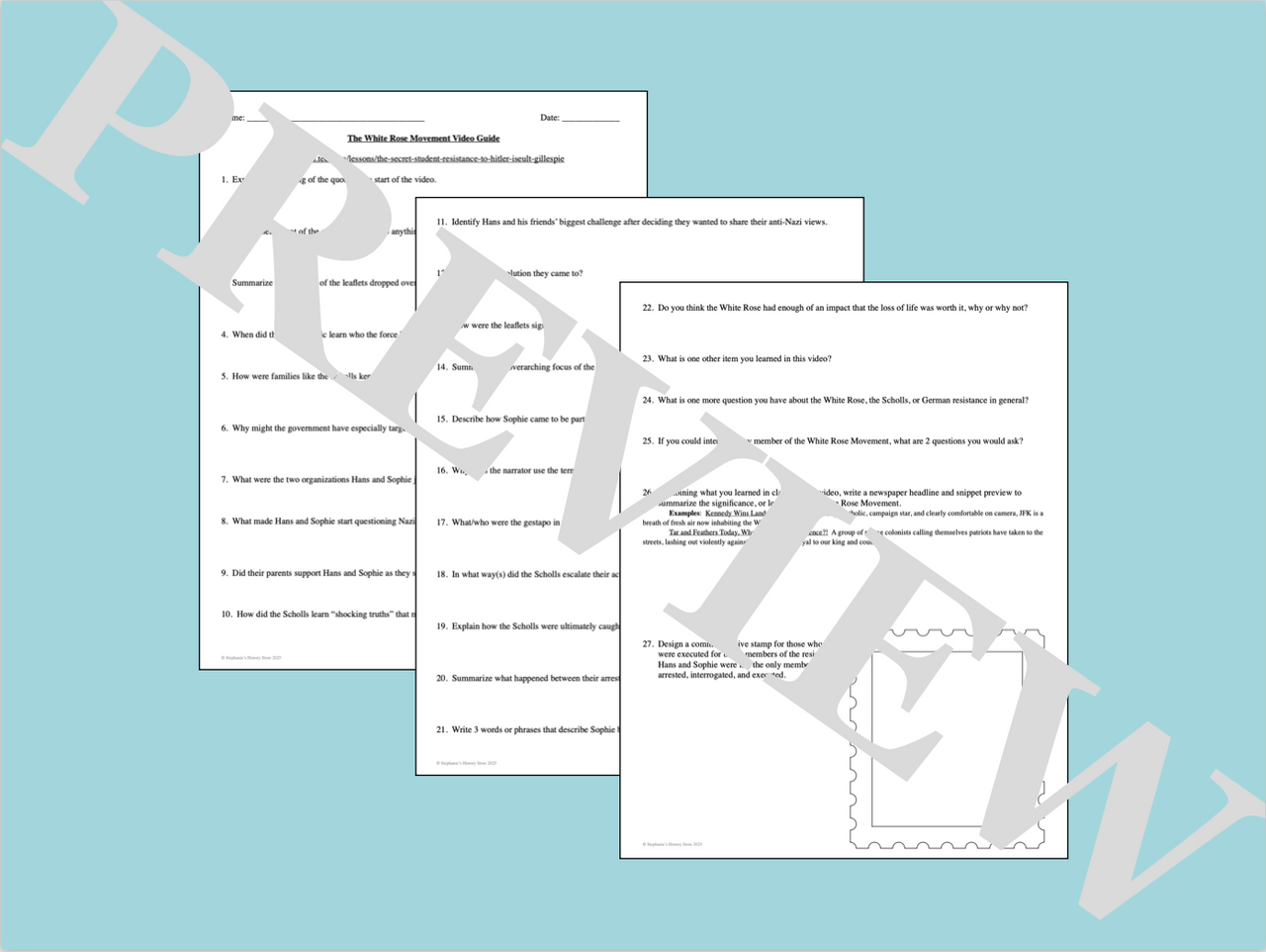 Holocaust Resistance Activity White Rose Movement Video Guide Analysis