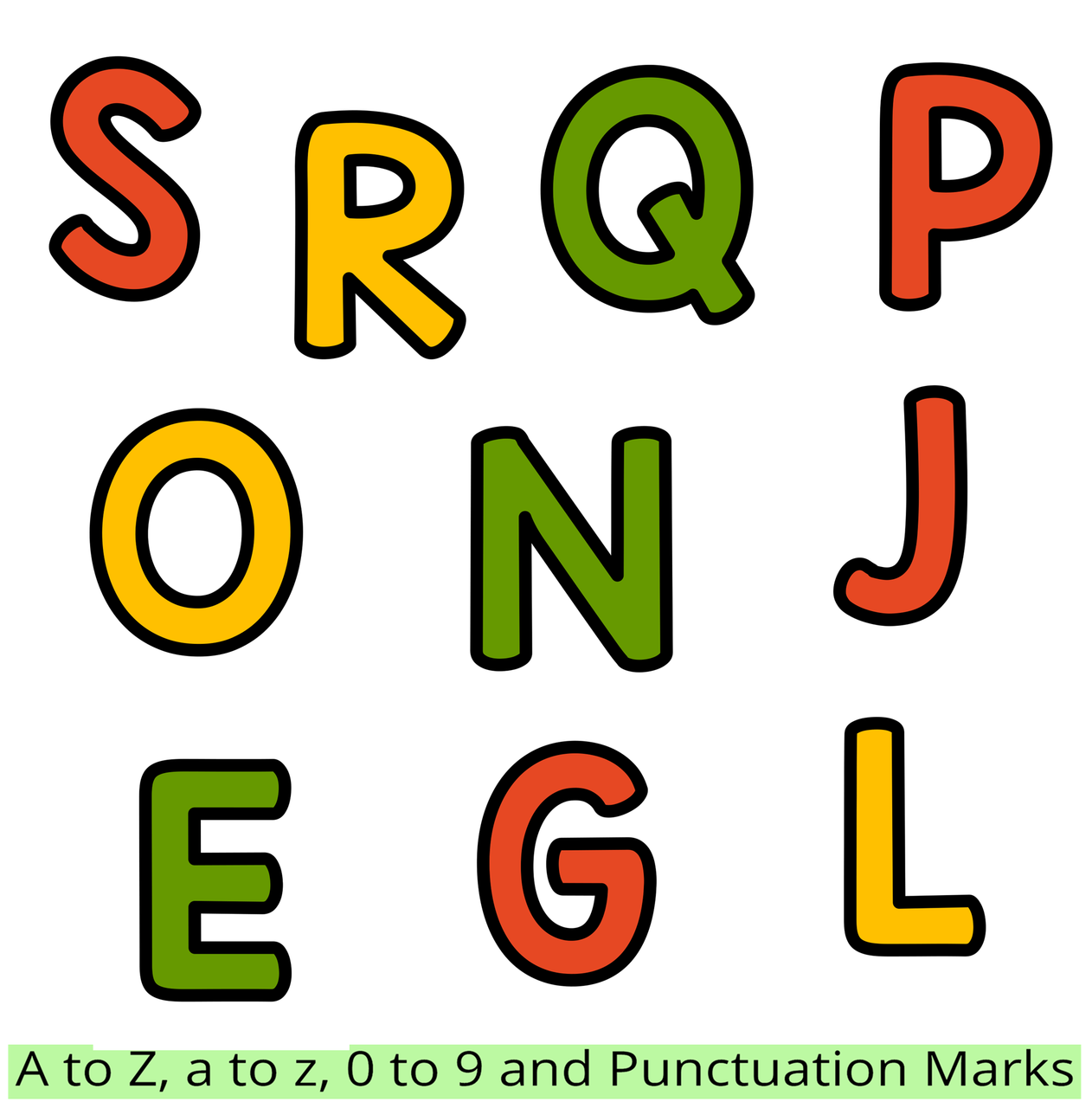 Printable Bright Alphabet Letters, Nametags Bundle Pack, Fall ...