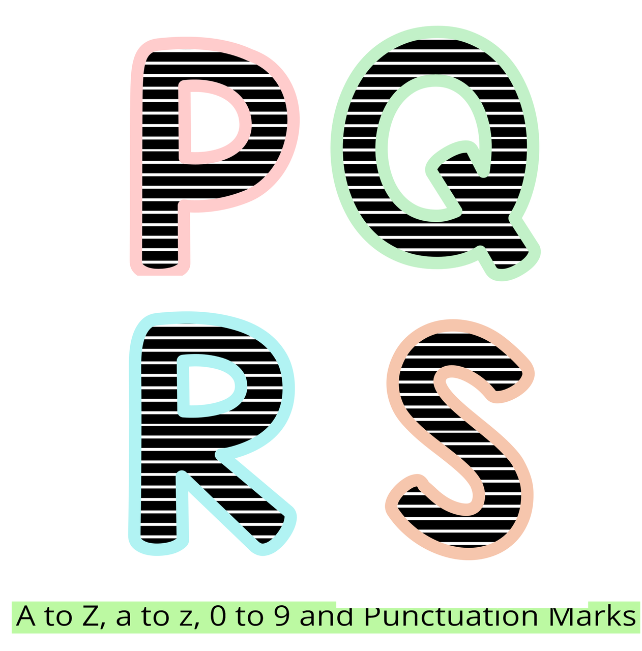 Printable Bulletin Board Letters Bundle Pack, Bright Large Alphabet ...