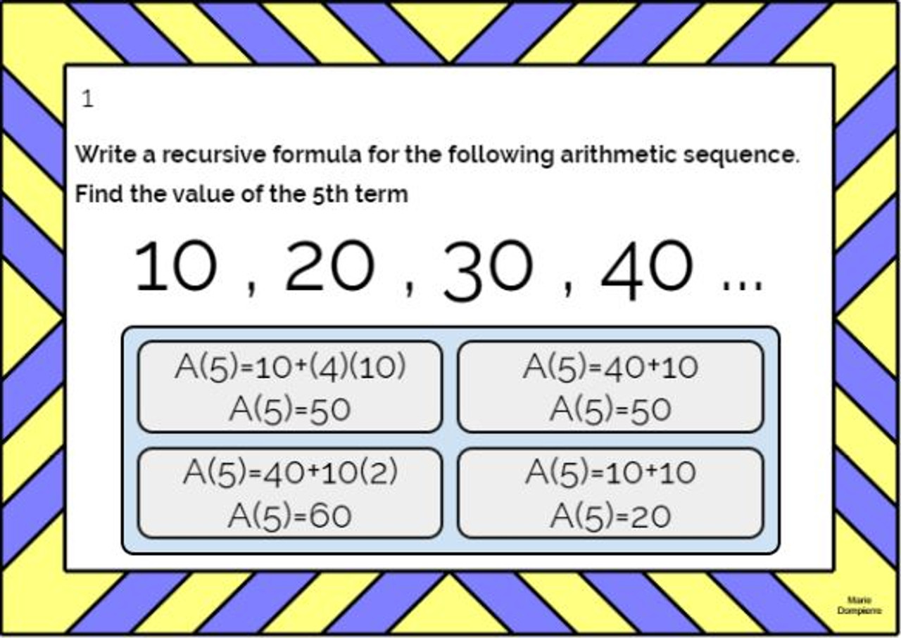 ARITHMETIC SEQUENCES: DIGITAL BOOM CARDS - Amped Up Learning