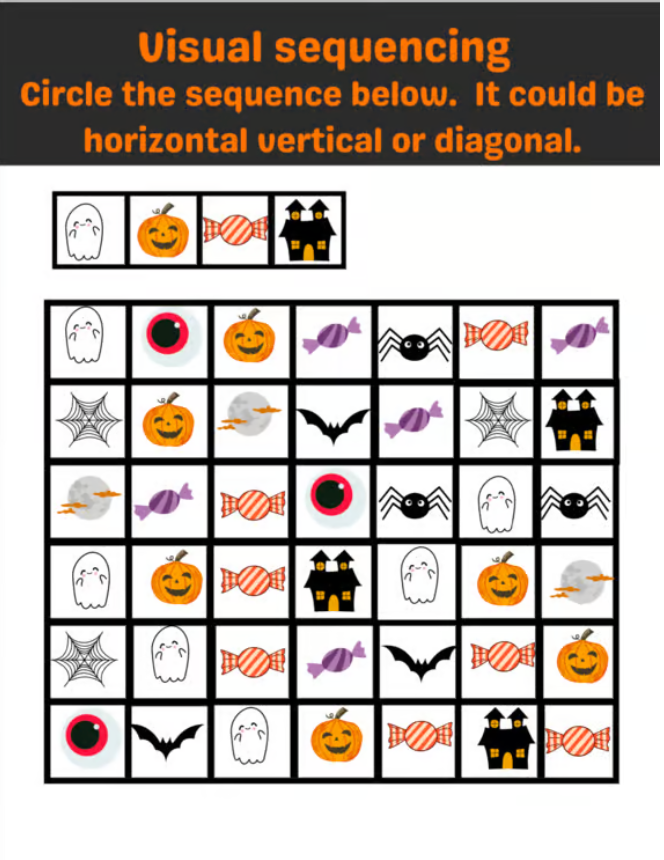 Halloween OT SPED Handwriting and Visual Motor Activities