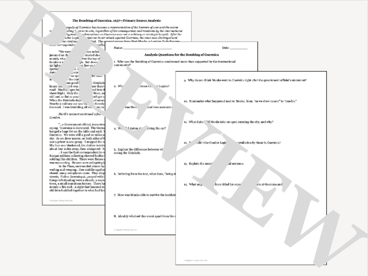 The Spanish Civil War PowerPoint and Activities Bundle
