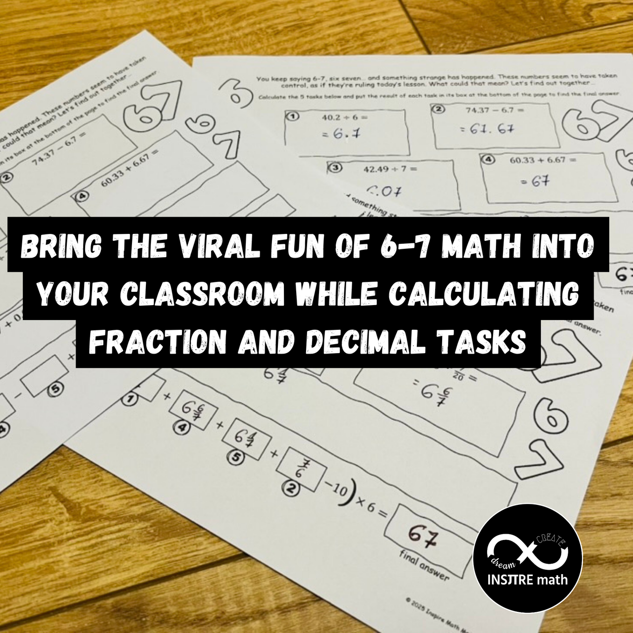 67 Six Seven 6-7 Viral Math Meme Trend Prank Fractions or Decimals ...