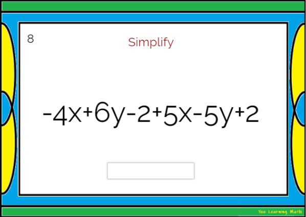 Combining Like Terms & Evaluating Algebraic Expressions: DIGITAL BOOM ...