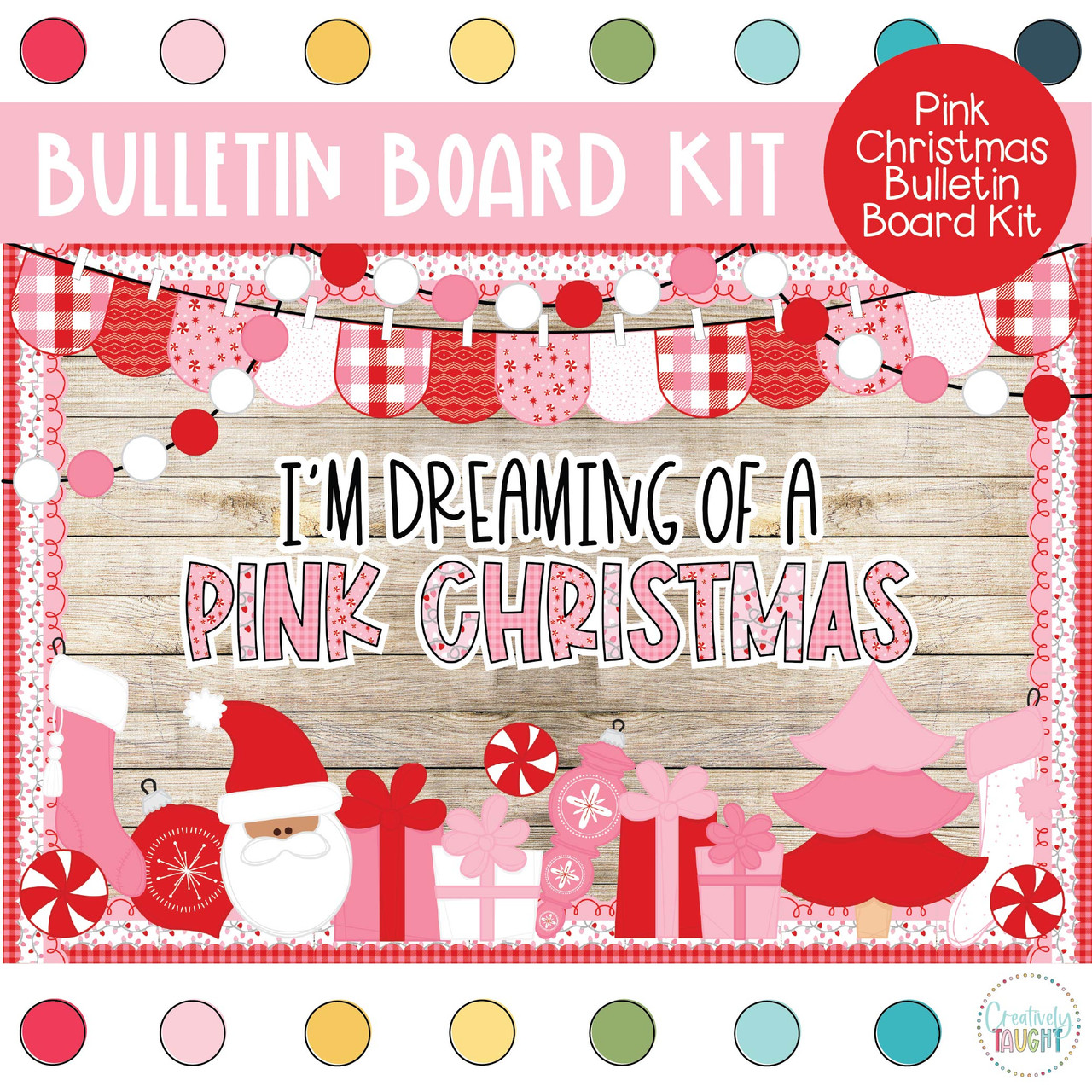Pink Christmas Bulletin Board Kit - Amped Up Learning