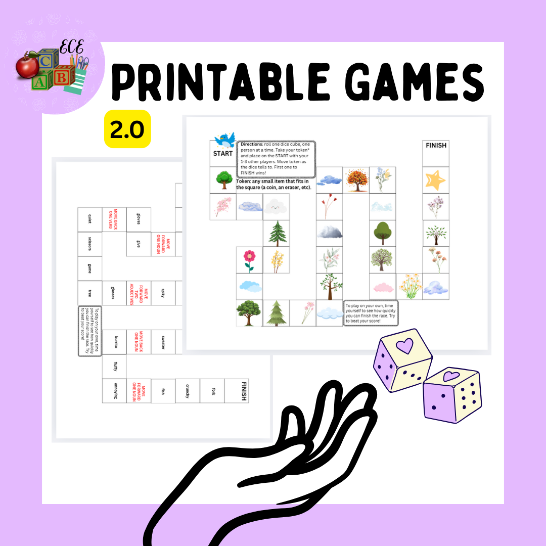 2.0 Printable Games (Race to Finish!)