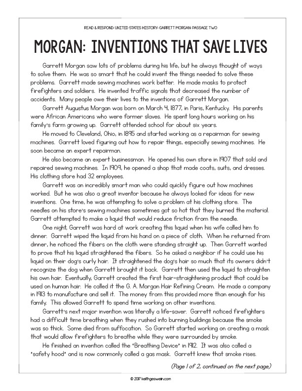 US History Paired Texts: Edmonia Lewis and Garrett Morgan - Amped Up ...