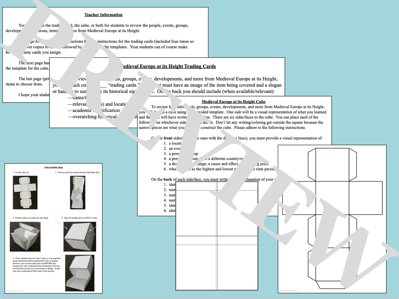 Medieval Europe at its Height Activity Review Projects