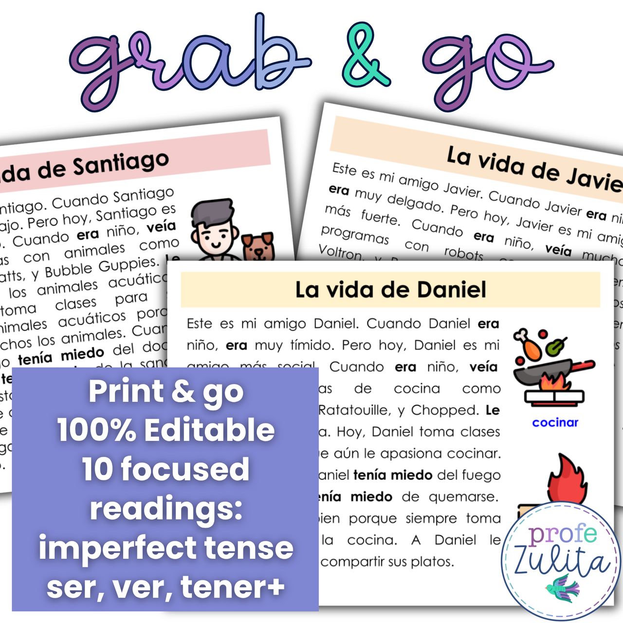 10 Spanish Imperfect Readings - Cuando era niño Gallery Walk Activity ...