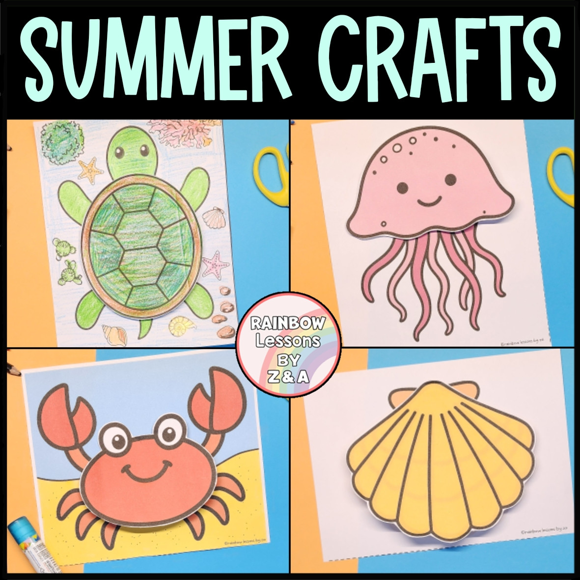 Summer Crafts | Ocean Animal Craft | Crab Craft | Turtle Craft ...