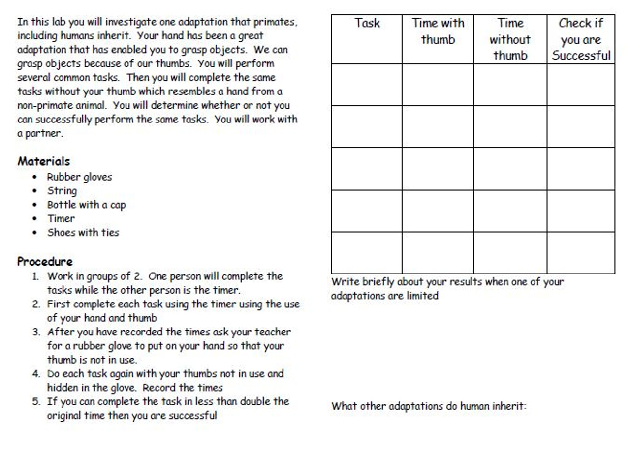 Adaptations Science Lab - Amped Up Learning