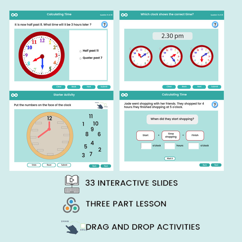 Telling Time Kindergarten - 33 Slides - Amped Up Learning