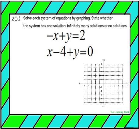 Solving Systems of Linear Equations by Graphing: GOOGLE Slides - 20 ...