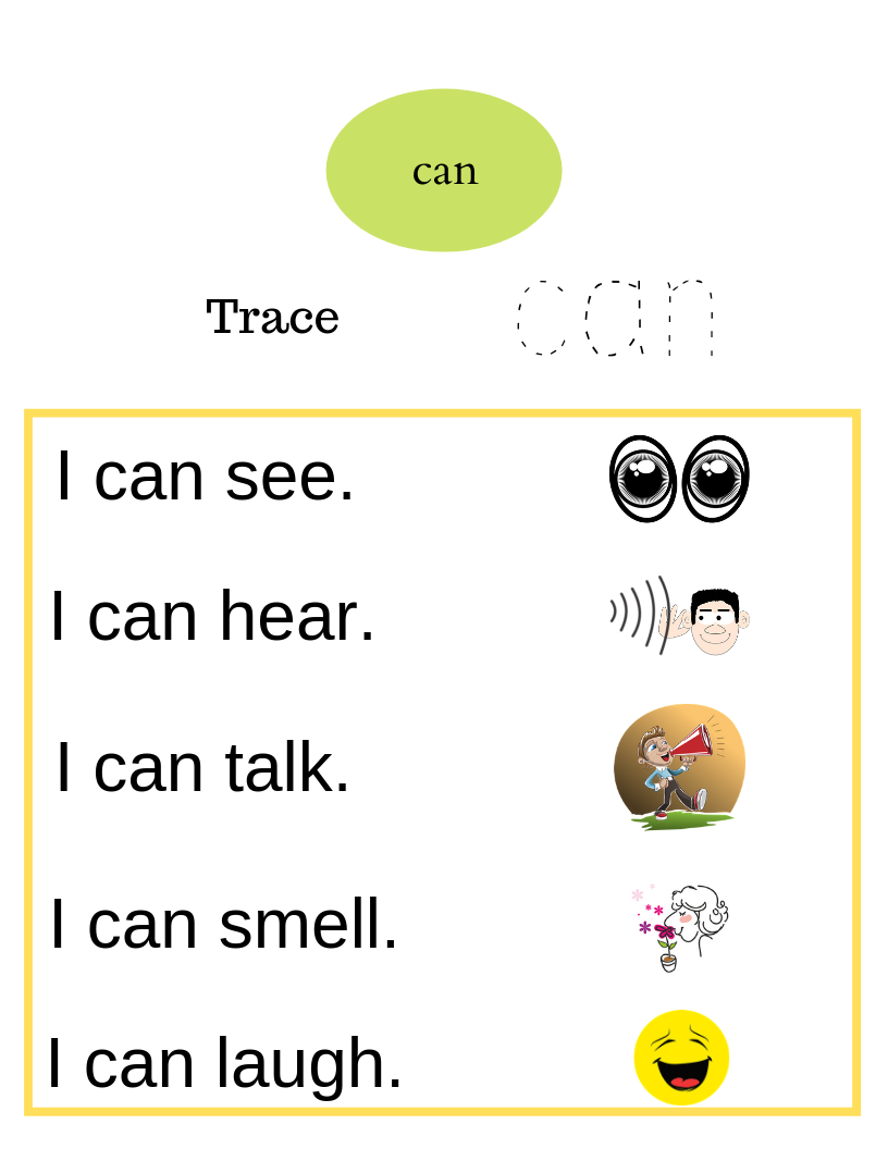 Kindergarten Sight Word Sentence Practice Worksheets