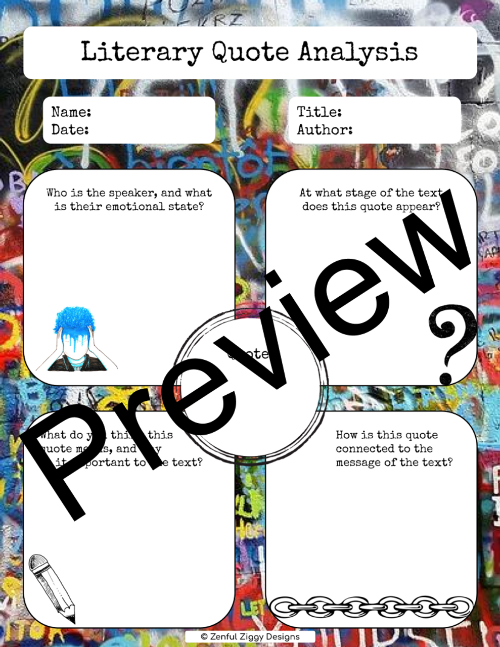 Literary Quote Analysis- Essay Pre-Writing, Reading Response