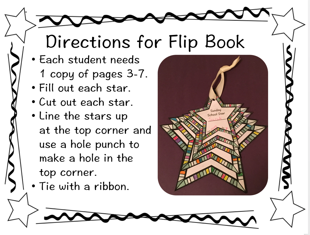 Sunday School Star End of the Year Flip Book - Amped Up Learning