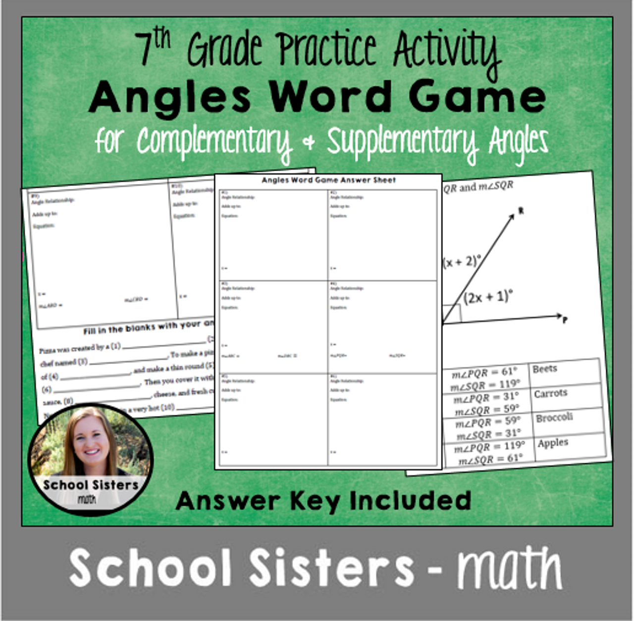Complementary and Supplementary Angles Word Game - Amped Up Learning
