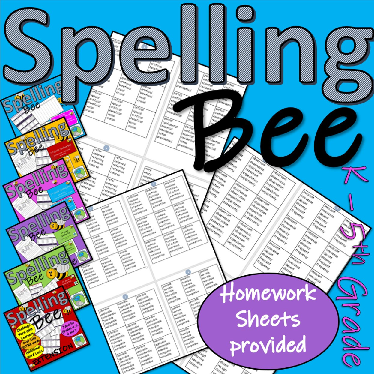 Spelling Bee - Kindergarten to 5th Grade - All you need to be ...