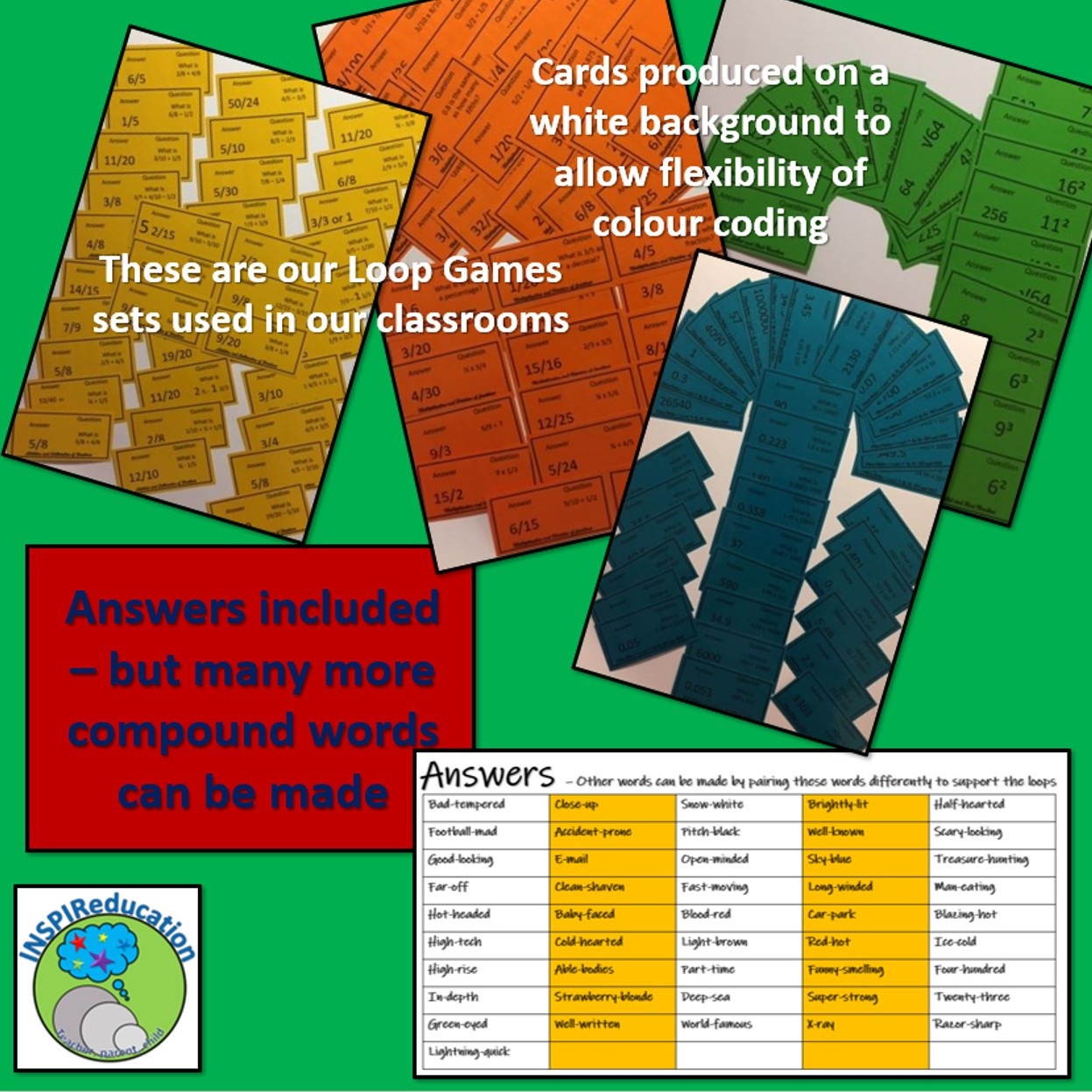 Hyphenated Compound Words (45 words) Loop Game, "I have... Who has ...