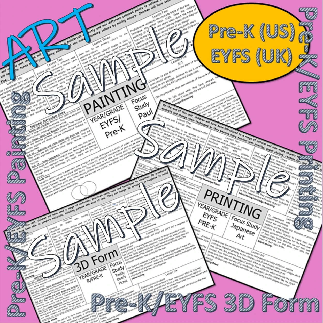 Art Lessons- Pre K (EYFS UK), Plans, Artists, Skills, Hints, Resources ...