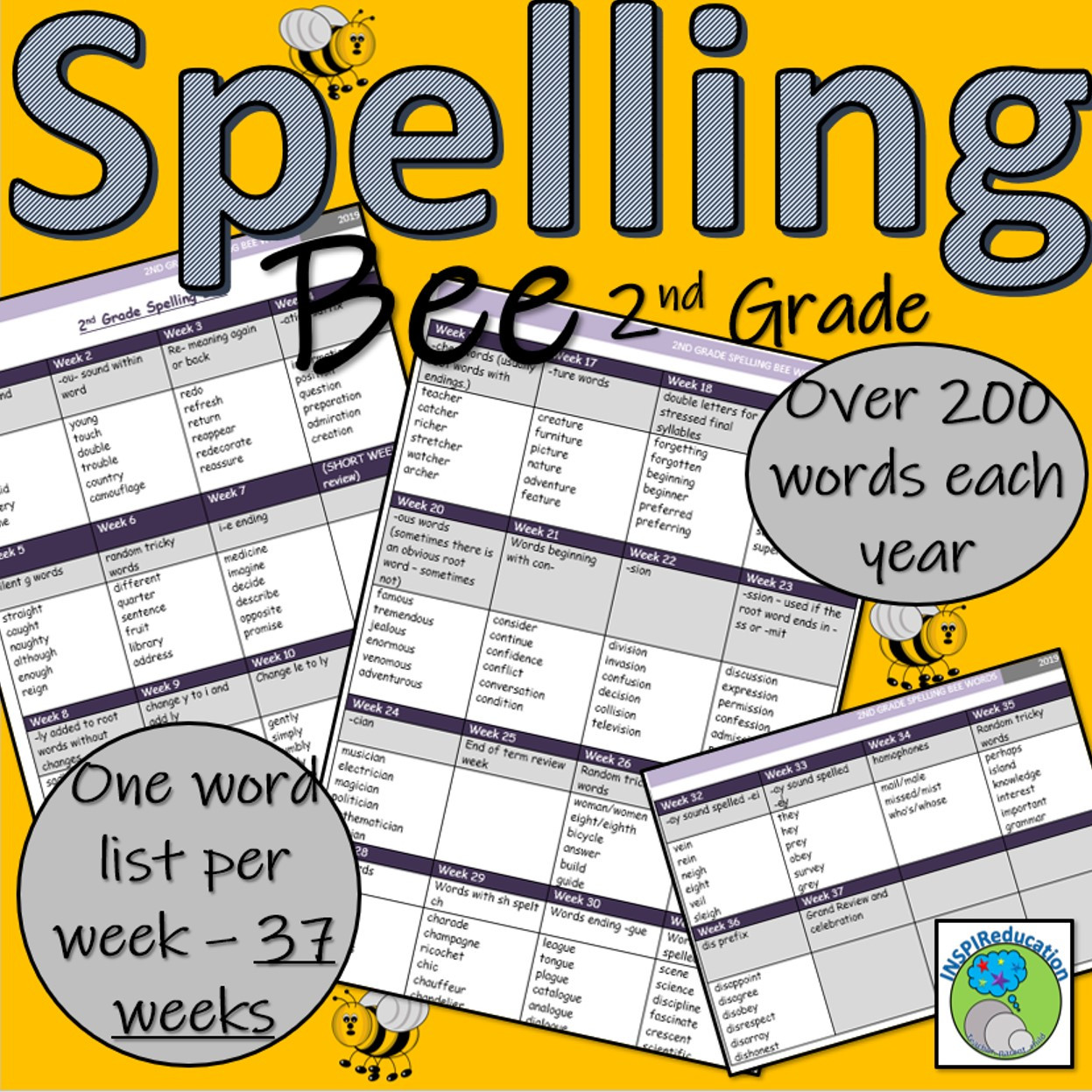 2nd Grade Spelling Bee - All You Need (176 pages of resources) - Amped ...