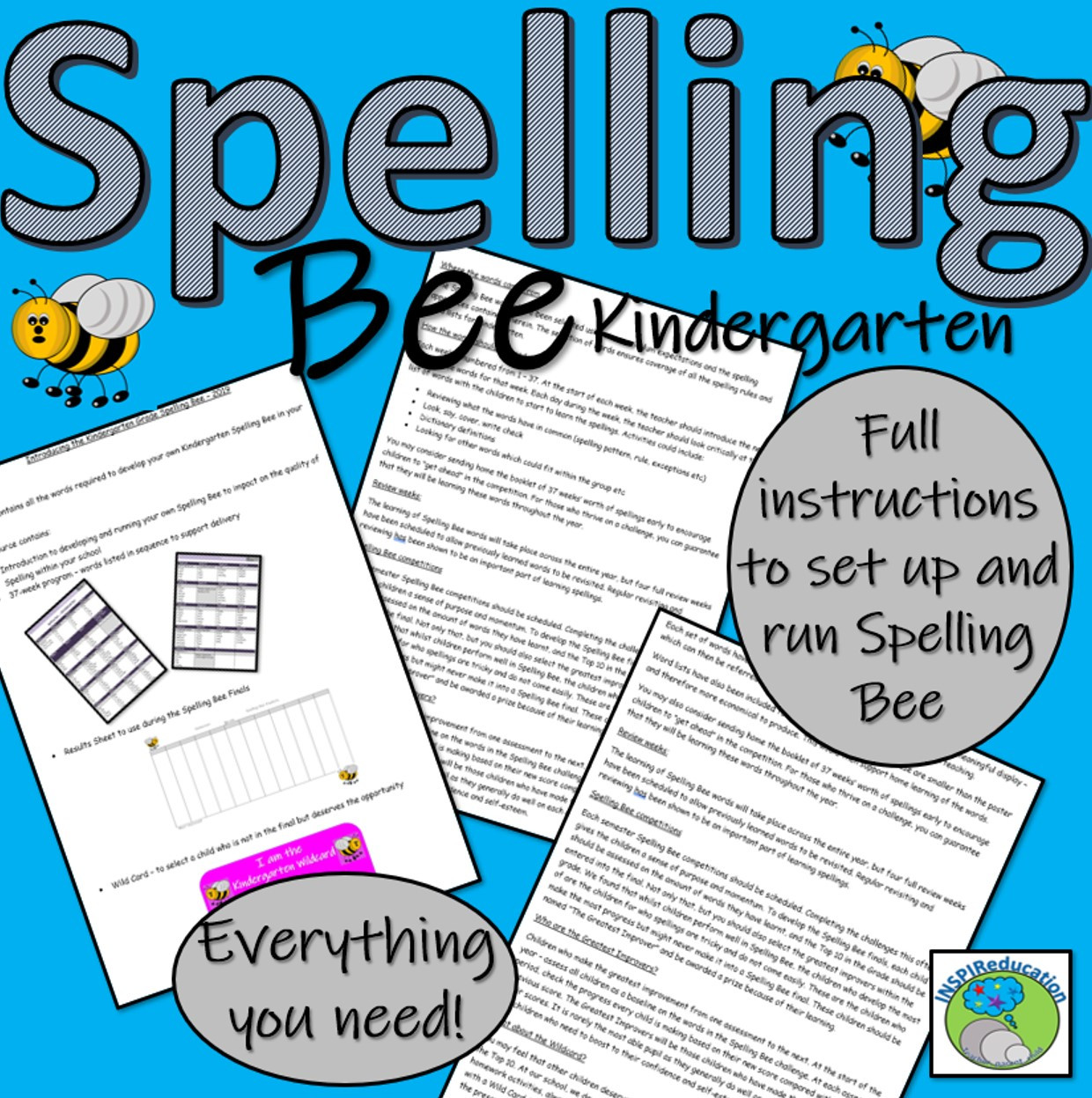 Kindergarten Spelling Bee - All You Need! - Amped Up Learning