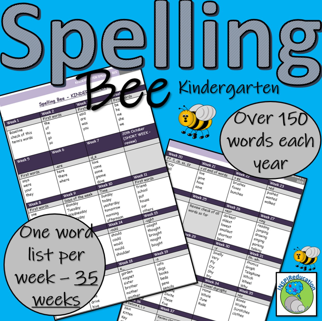 Kindergarten Spelling Bee - All You Need! - Amped Up Learning