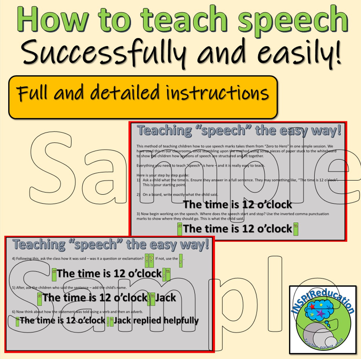 Direct Speech - How to teach direct speech effectively, including ...