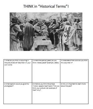 First Day of History Activity (Think Historically) - Amped Up Learning