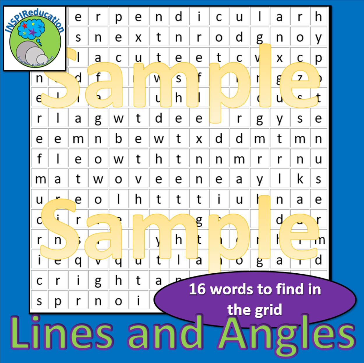 Lines and Angles Vocabulary - Quiz and Word Search. Answer the ...