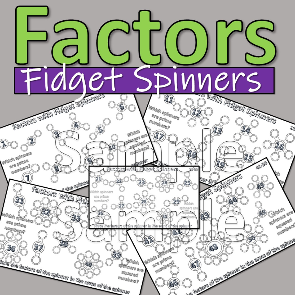 Fidget Spinner Factors 1- 50 - Learn Factors of Numbers in different ...