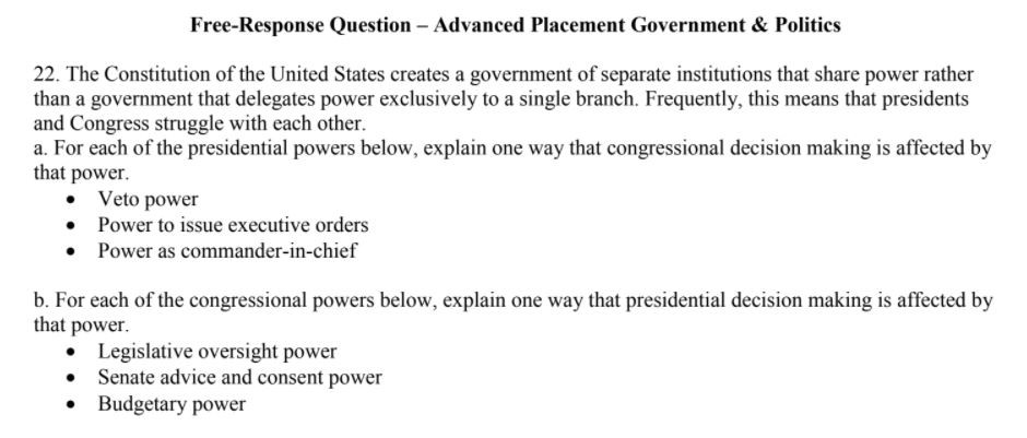 AP Government FRQ Example Project Book