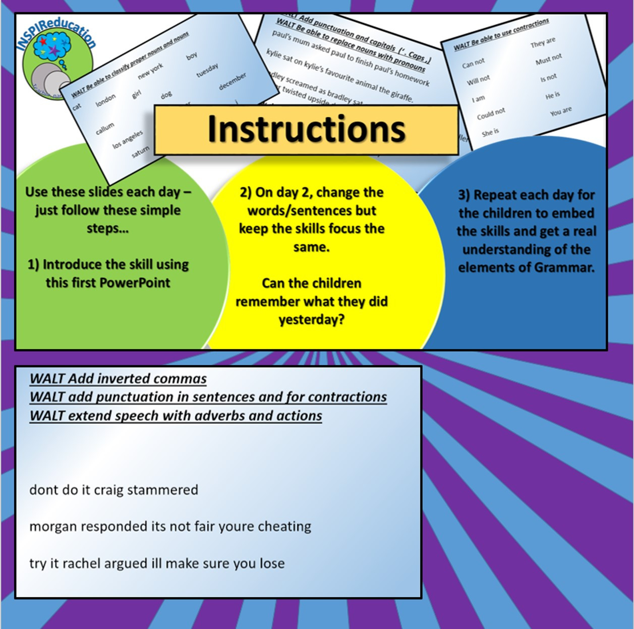 Grammar - Daily Practice PowerPoint Editable activity (3 of 5) - Amped ...